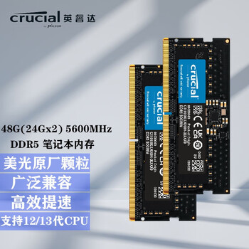 Crucial 英睿达 DDR5 4800频率 五代笔记本电脑内存条 48G(24Gx2) DDR5 5600MHz【图片 价格 品牌 报价】-京东