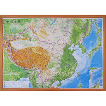 中国地形：凹凸立体图+填充图 中国地图3D立体地形图 默认