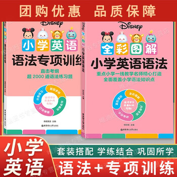 B2022新版 迪士尼小学英语语法词汇专项训练 全彩图解 小学英语音标+发音规则 图解助记分 小学英语语法+专项训练【套装2本】 小学通用