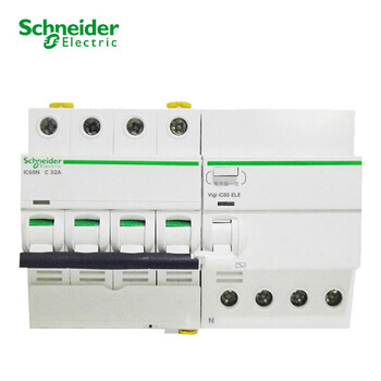 【施耐德电气IC65N 4P C32A+VIGI ELE 30MA】施耐德电气 A9空气开关 IC65N 4P C32A 总闸开关带漏电保护 ...