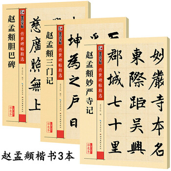 正版赵孟頫行书楷书书法3本套装 墨点字帖 胆巴碑+三门记+妙严寺记 原碑帖附简体旁注 赵孟俯书法字帖 赵孟頫碑帖3本