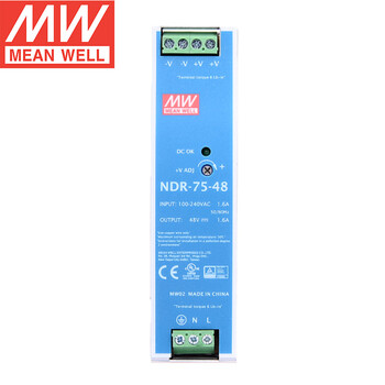 【明纬NDR-75-48】明纬（MEANWELL）NDR-75-48 导轨安装PFC开关电源75W 12V输出 无配线 1.6A 48V ...