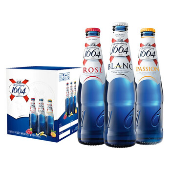 【kronenbourg 1664啤酒】1664啤酒 3口味混合装330ml*9瓶（白3瓶+桃红3瓶+百香果3瓶）【行情 报价 价格 评测】-京东