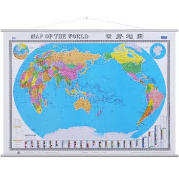 【中英文版】2022年世界中国地图高清覆膜办公室挂图 1.5米*1.1米 世界地图