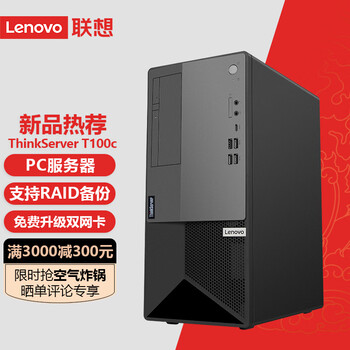联想ThinkServer T100C/TS80X小型塔式服务器主机 金蝶用友ERP财务办公台式电脑 T100C【酷睿8核 i7-10700】 【推荐】16G丨2x1T SATA丨RAID1 ...
