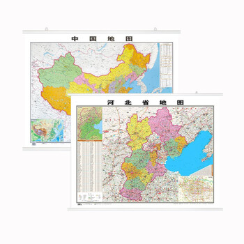 2021新版中国地图挂图+分省地图挂图 约1.1米*0.8米高清覆膜防水行政交通图 中国+广西地图