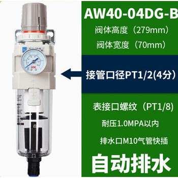 定制型AW20/30-02E气源油水分离器空气器带调压阀减压阀 过滤 AW40-04DG-B【图片 价格 品牌 报价】-京东