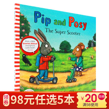 英文原版绘本 Pip and Posy The Super Scooter 波西和皮普 滑板车 平装