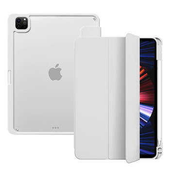 飞膜宝 ipadpro保护壳2021防弯mini6新款Air4亚克力硬壳平板套2020透明10.2苹 【雾霾灰】防弯抗摔充电笔槽+贴纸 ...