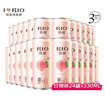 RIO STRONG锐澳微醺3度白桃白兰地细罐330ml*24罐鸡尾酒 预调酒洋酒气泡酒【行情 报价 价格 评测】-京东