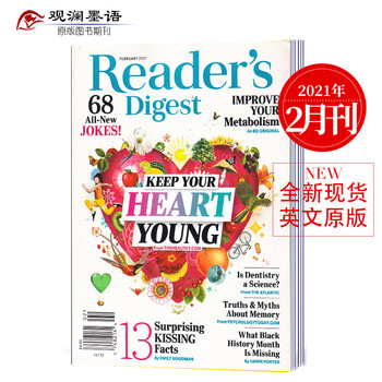 Reader's Digest 美国版读者文摘杂志小开本 单本/多期文学文摘期刊杂志英语英文杂志 2021年2月刊