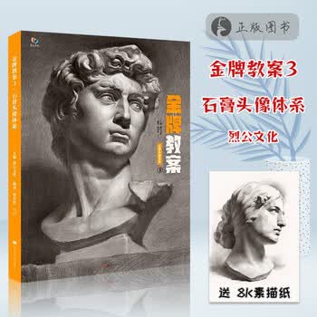 金牌教案3石膏头像体系 2021烈公文化林荣轩六六石膏基础五官局部简易结构明暗
