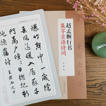 赵孟頫行书集字吉语诗词节庆挥毫宝典米字格单字放大简体旁注行书毛笔字帖学生初学初学入门临摹范本程峰主编 赵孟頫行书集字吉语诗词