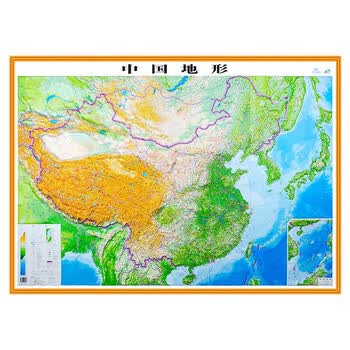 【精雕版】2022新版 地图 中国地图 世界地图 中国世界地形图 3d凹凸立体中国地形图 地理图 办公室家用学生地图 中国地形1.1米×0.8米