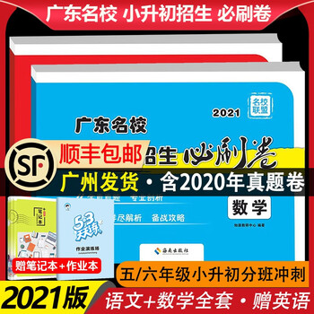 2021新版广东名校小升初试卷招生必刷卷语文+数学广东省十大小学毕业升初一真题卷必刷题六年级下册试卷