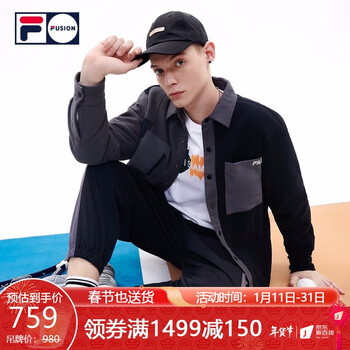 【斐乐T11M213401F】FILA FUSION斐乐潮牌 2022春季男子潮流运动宽松休闲长袖衬衫 深黑-BK 175/96A/L【行情 ...
