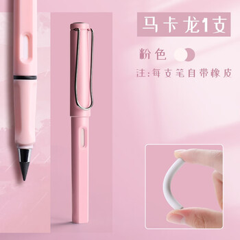 永生 永恒铅笔学生儿童HB永恒正姿铅笔写不完绘画不易断铅写字 新型铅笔 黑科技可擦铅笔 马卡龙粉+橡皮 两支装