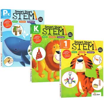 入门级3册 英文原版 Smart Start STEM 聪慧启蒙系列3册 美国加州教材 Evan