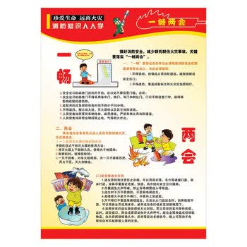 消防安全宣传画挂图海报消防规章制度牌消防安全告知书四个能力墙贴画贴纸VCH VCH06 一畅两会 80*60厘米 覆膜防水PP贴纸