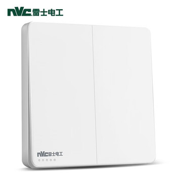 【雷士开关插座】雷士电工（NVC）电工电料开关插座 86型暗装大面板床头 双开单控带荧光大跷板开关 Q3心悦系列白色【行情 报价 价格 评测】-京东