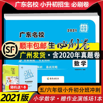 2021新版 广东名校小升初试卷招生必刷卷数学 广东省十大名校招生真卷 小学毕业升初一初中冲刺必刷题