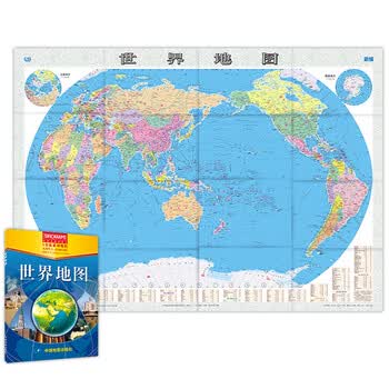纸质版世界地图2020年全新版约1.1x0.8米1张全系列整张无拼接盒装可写字中图高清墙贴学生地理学