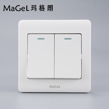 【玛格朗L1-86 YKWK】玛格朗（MaGel）开关插座 家用暗装墙面插座面板L1-86型 二开双控 白色【行情 报价 价格 评测】-京东