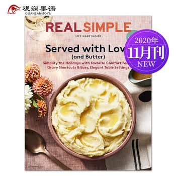 【单期可选】Real Simple 简单生活 2019/20/21年月刊 美国家庭生活女性时尚杂志 2020年11月刊