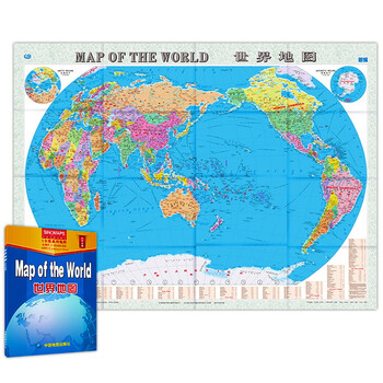 2021世界地图 贴图 办公室壁画 书房墙贴 中英文对照 ~1.1米*0.8米全新升级版 折叠地图有
