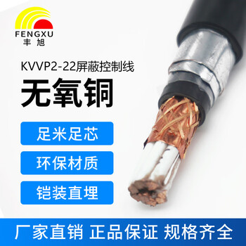 【丰旭ZR-KVVP22-5*4.0】丰旭 ZR-KVVP22阻燃铜芯硬丝钢带铠装5芯4.0平方屏蔽控制电缆 ZR-KVVP22 5*4.0 1米【行情 报价 价格 评测】-京东