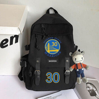 【Curyy库里球迷】斯蒂芬·库里书包新款NBA球队球星周边应援学生书包勇士双肩背包科比湖人 勇士队库里黑色皮带包 送大牛挂件