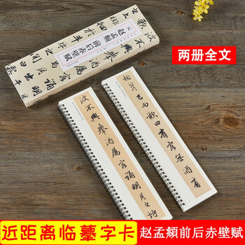 赵孟頫前后赤壁赋 元 经典碑帖近距离临摹卡 全2册 赵体行书书法毛笔字帖原帖简体旁注 安徽美术出版社