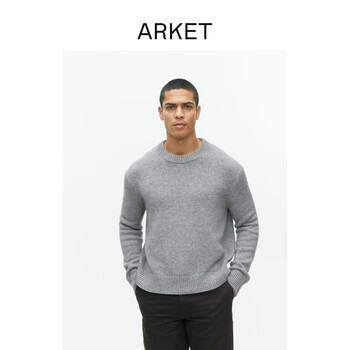 ARKET男装 纯色宽松羊毛套衫灰色2023秋季新款0787330030 灰色2 175/100A【图片 价格 品牌 报价】-京东