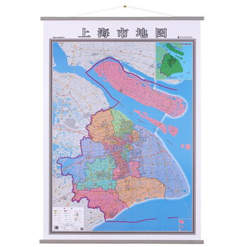 2021年竖版学习办公装饰地图 1.4米*1米 上海市地图