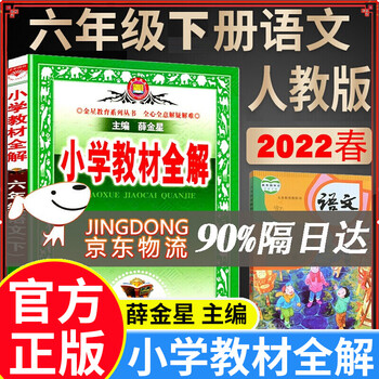 【京东配送正版】2022春小学教材全解六年级下语文数学英语PEP 可选人教版下册 同步教材、扫码课堂、解教材解习题解规律解方法 薛金星 六年级语文下 人教版