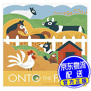 英文原版 Onto The Farm 农场动物 造型纸板书图画故事书