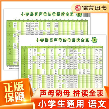 小学拼音声母韵母拼读全表  小学入学准备 小学生声母韵母表
