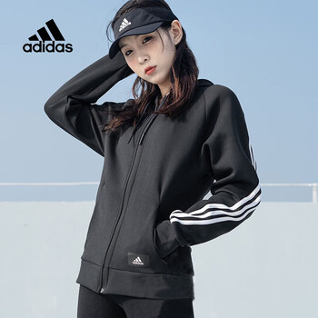阿迪达斯 （adidas）外套女装秋冬季运动服跑步训练健身舒适透气时尚潮流百搭休闲夹克 H57287 黑色 XL【图片 价格 品牌 报价】-京东