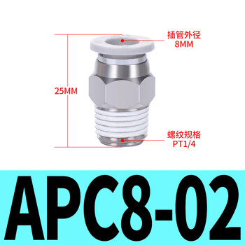 【百瑞川 APC】百瑞川 气动直通气管快插接头APC/APL/PL螺纹弯头/A/PSL调速节流阀 APC8-02/10个 【行情 报价 价格 ...