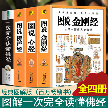 图说金刚经+图说心经+图说楞严经+图解一次完全读懂佛经 全套4册 经典图解版文白对照佛经佛学书籍入门