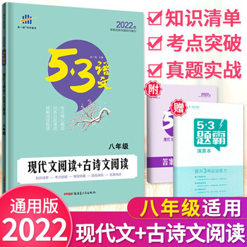 2022部编版53语文八年级现代文阅读+古诗文人教版RJ 初二文言文课外阅读训练