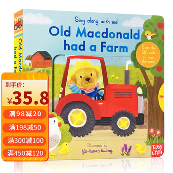 英文原版绘本Old Macdonald Had a Farm 经典童谣 纸板机关玩具书