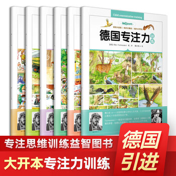 德国专注力养成大画册6册专注力训练书幼儿逻辑思维训练书籍绘本3-5-6-7-12周岁儿童图书全脑开发