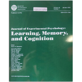 【单期可选】Journal of Experimental Psychology 实验心理学学习记忆 2020年1月刊
