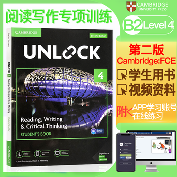 剑桥Unlock教材 剑桥Unlock Reading Writing& Listening Speaking阅读写作学生basic预备级1 2 3 4 5听说读写 Unlock 4 读写