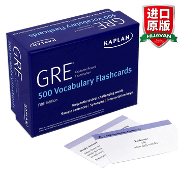 英文原版 卡普兰GRE词汇卡片500 GRE Vocabulary Flashcards 英文版