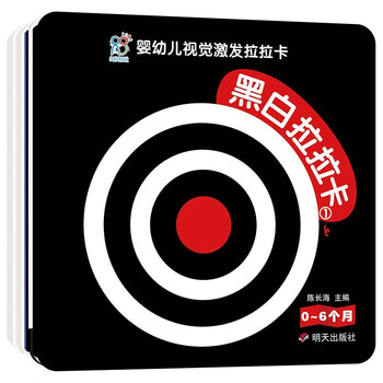婴幼儿视觉激发拉拉卡：黑白拉拉卡+彩色拉拉卡(套装共4册)宝宝婴儿追视早教卡·海润阳光 黑白卡