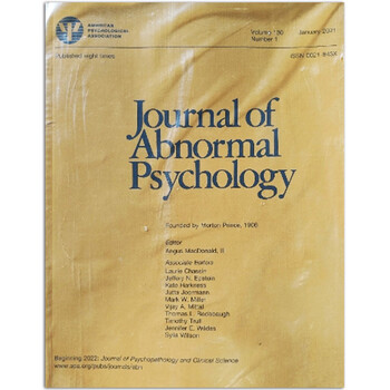 【单期可选】Journal of Abnormal Psychology Vol.130.1 202 2021年1月刊