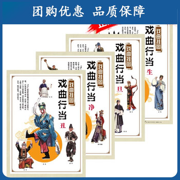 B戏曲挂图 戏曲行当生旦净丑 国粹京剧脸谱人物介绍装饰画墙贴 中国传统戏曲文化知识挂图挂画进