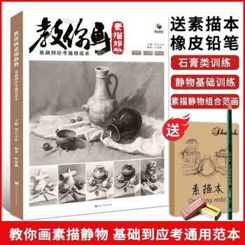 【】教你画素描静物基础到应考通用范本 2021烈公文化叶贤灏单体组合静物结构明暗照片写生对